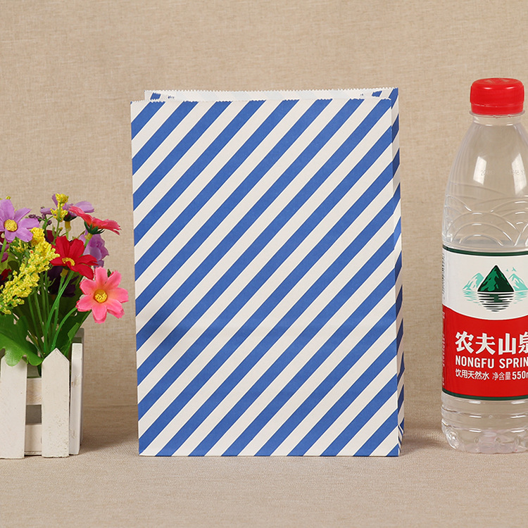 Candy color diagonal stripe paper bag