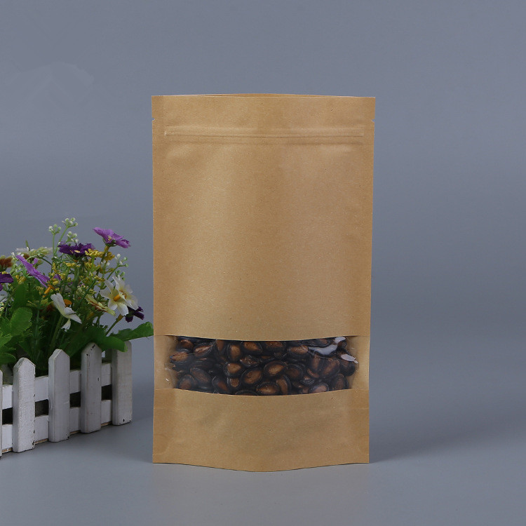 Open window kraft paper pouch spot