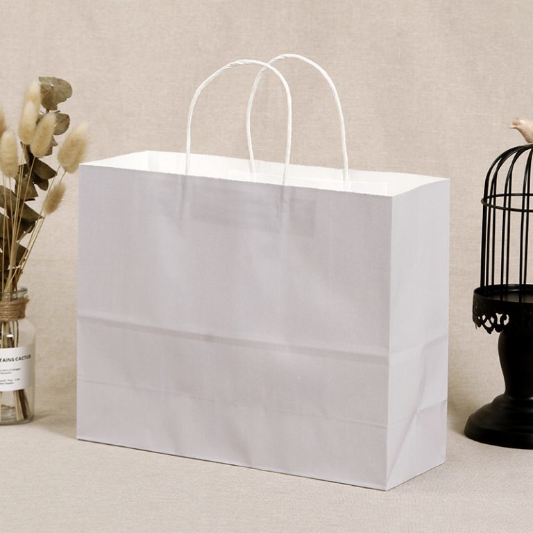 Silver gray portable paper bag customization