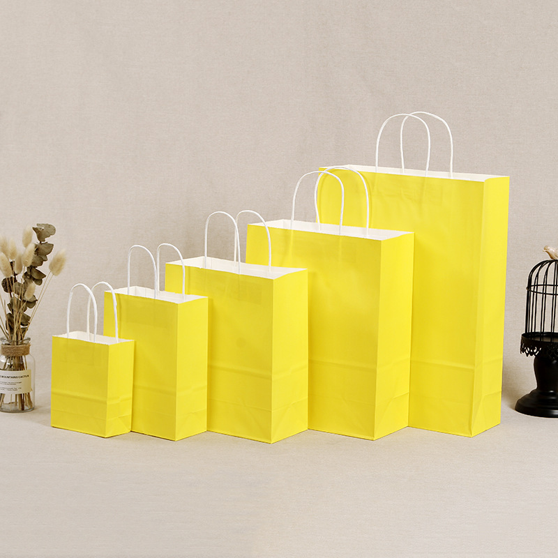 Spot yellow kraft paper bag customization
