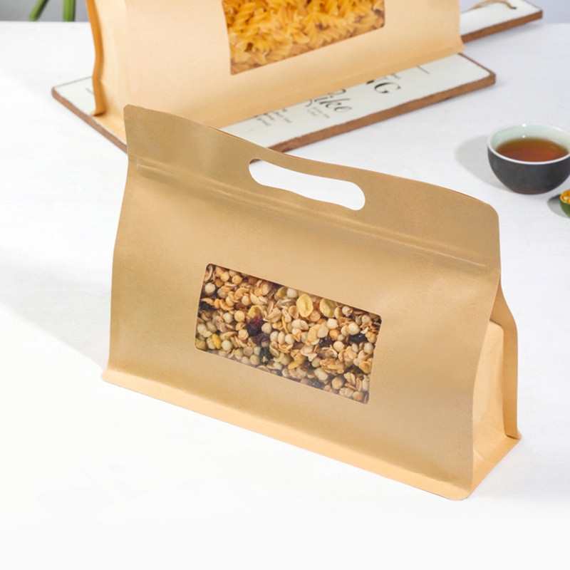 Rectangular self-supporting kraft paper bag